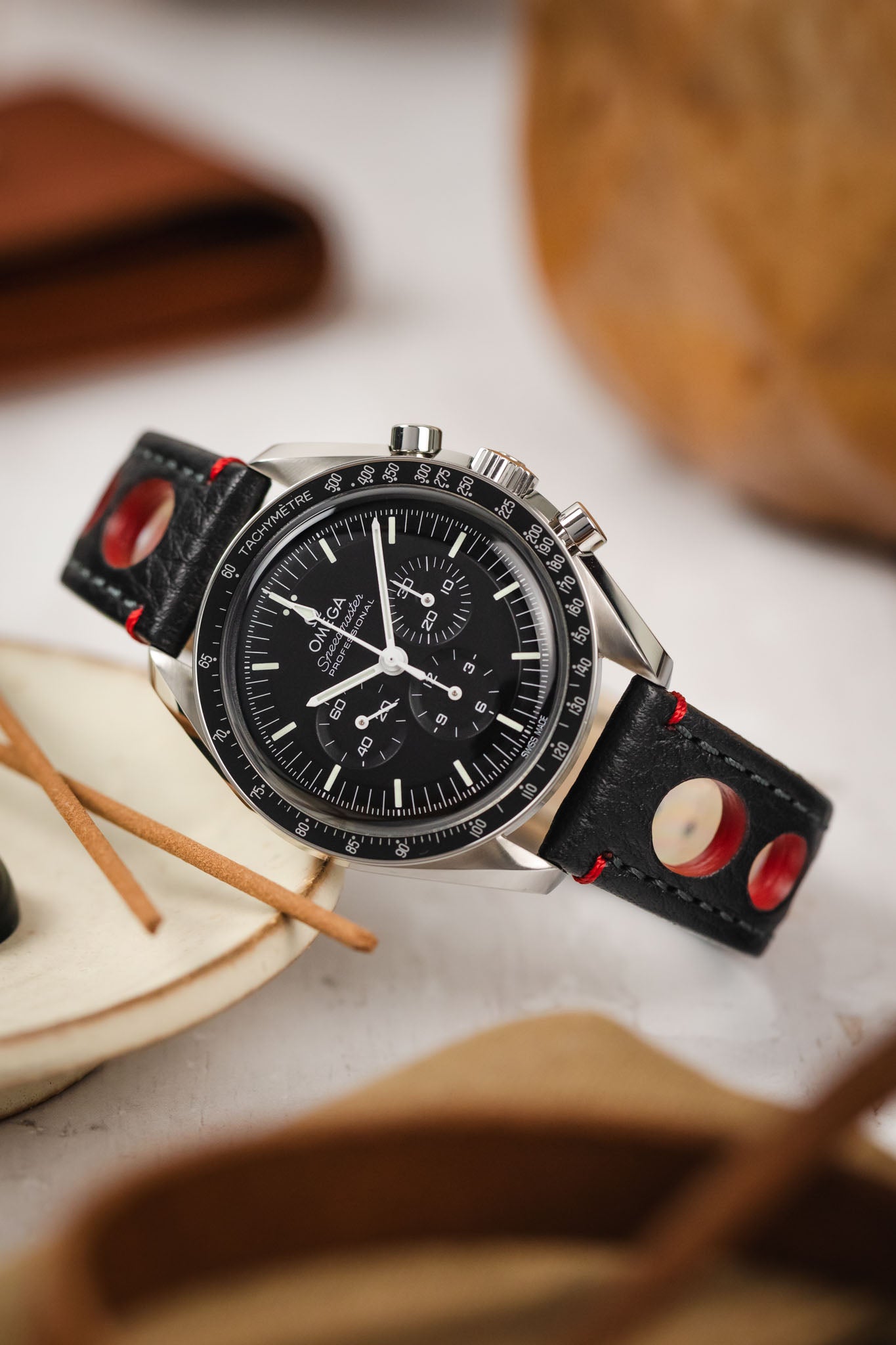 Red and Black Watch Strap | Rally | Hirsch Straps – HS by WatchObsession