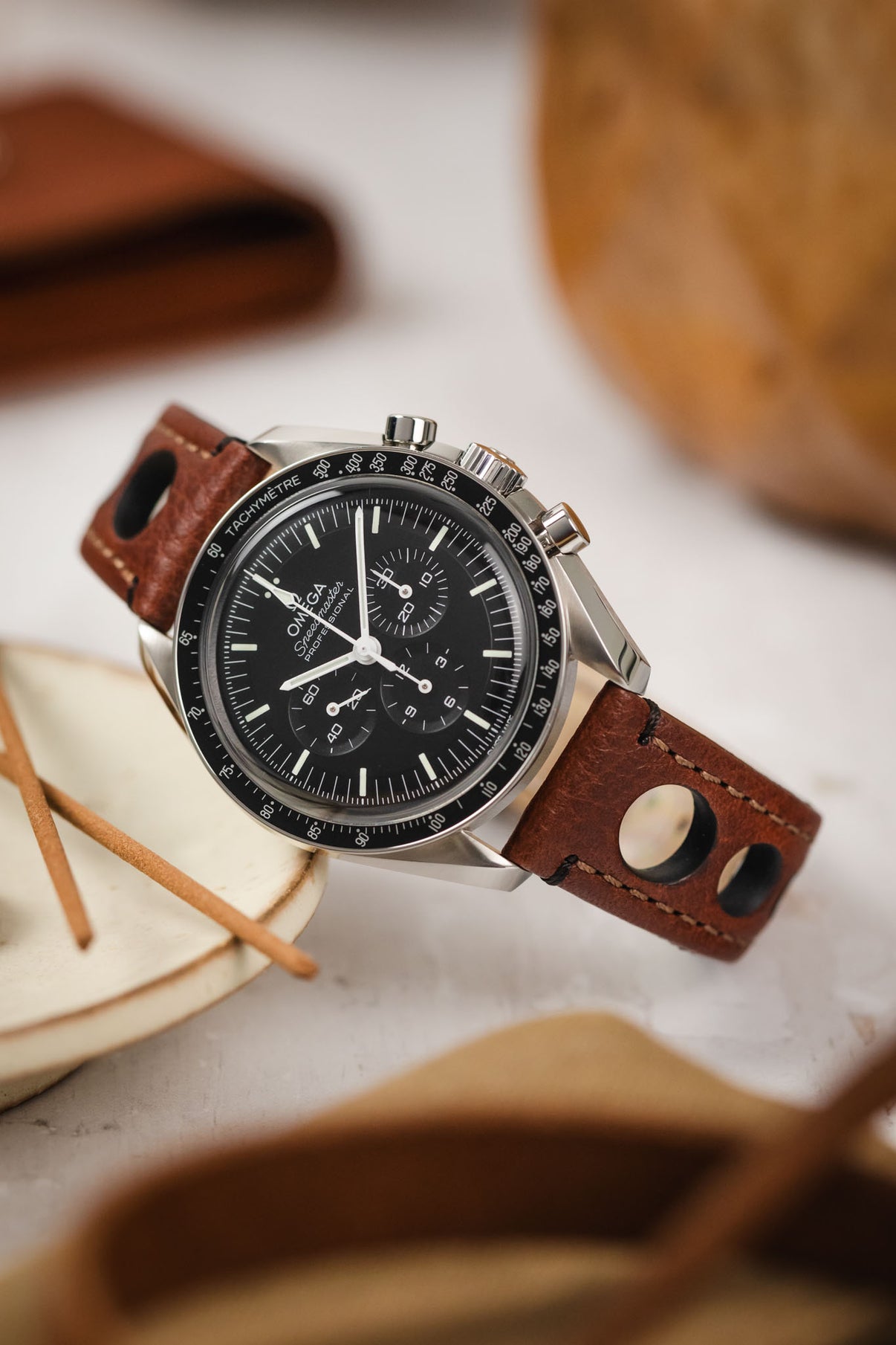 Brown Leather Racing Watch Strap | Rally | Hirsch Straps – HS by ...
