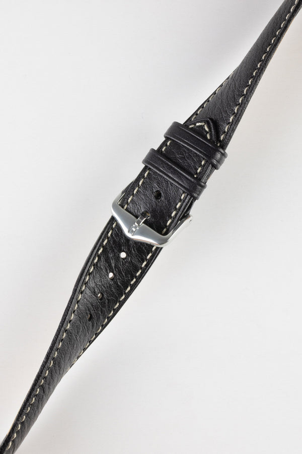 Hirsch Boston Black Buffalo Leather Watch Strap | HirschStraps – HS by ...
