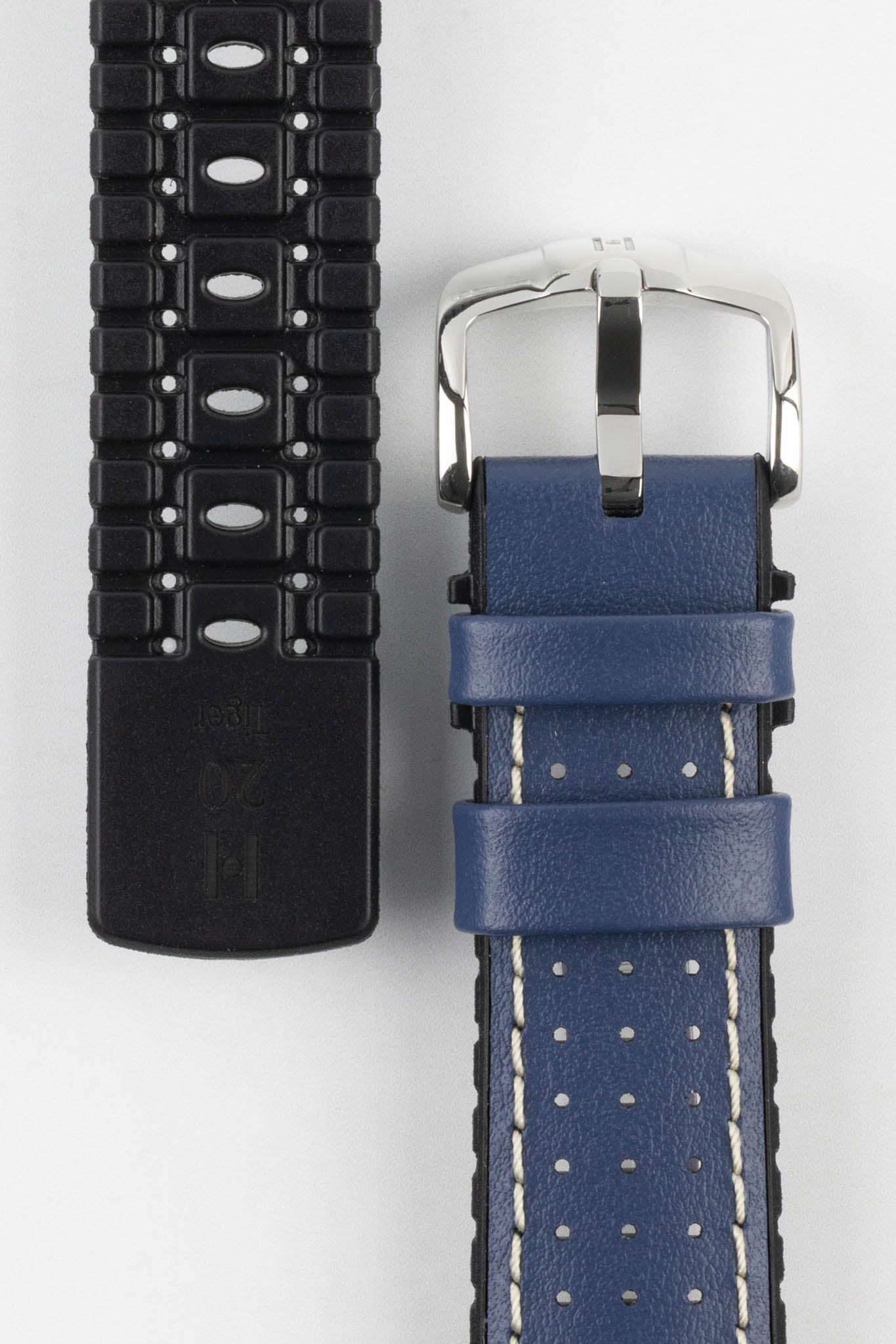 Hirsch Tiger | Perforated Leather Performance Watch Strap | Blue – HS ...